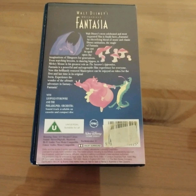 WALT DISNEY MASTERPIECE FANTASIA VHS Tape £3.30 - PicClick UK