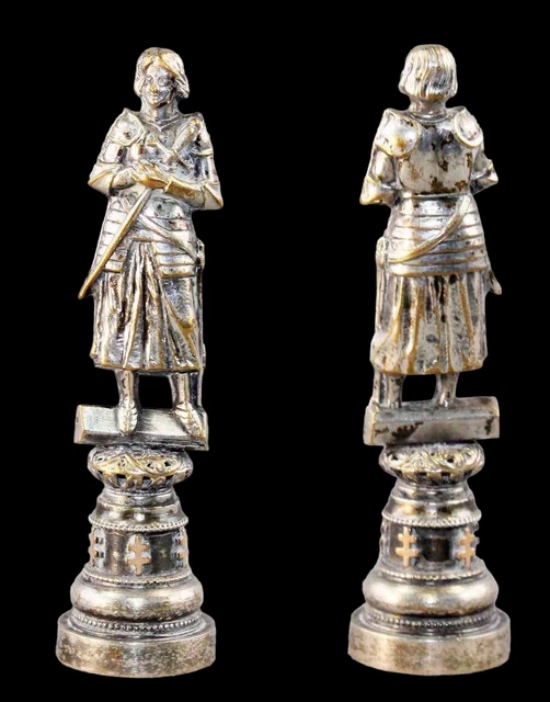 PORTE-CACHET JEANNE D'ARC / laiton argenté EUR 115,00 - PicClick FR