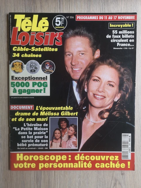 TÉLÉ LOISIRS 12/11/1995; Le Drame de Mélissa Gilbert/ Corinne Dacla ...