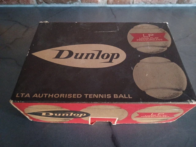 VINTAGE BOX OF 6 Dunlop tennis balls, Long play, LTA authorised £1.13 ...