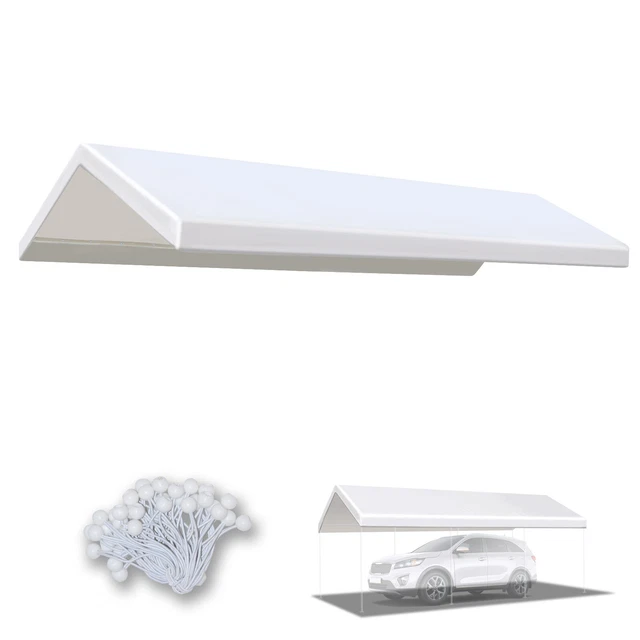20'X10' CARPORT REPLACEMENT Canopy Tent Garage Top Tarp Cover ONLY with ...