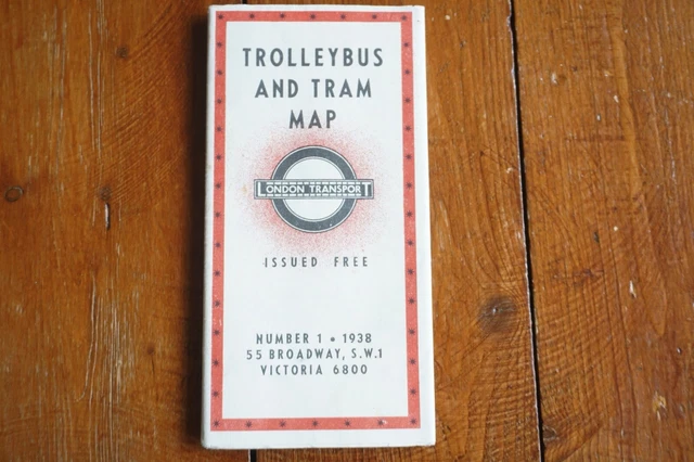 1938 NUMBER 1 Trolleybus & Tram Map London Transport Bus Underground £ ...