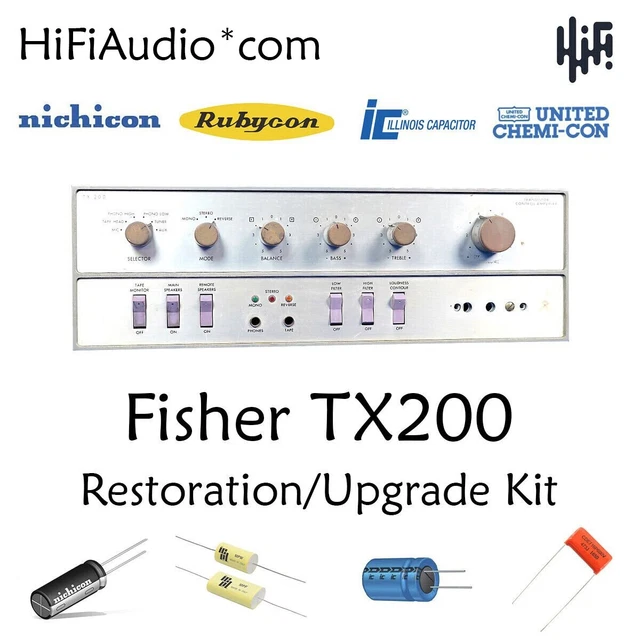 FISHER TX200 AMPLIFIER restoration recap repair service rebuild kit ...