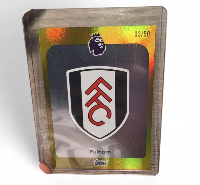 TOPPS PREMIER LEAGUE 2026 Fulham Badge Gold Parallel /50 £15.00 ...