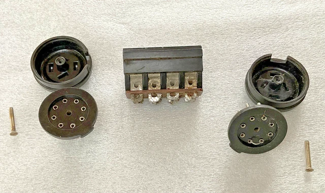 2X BULGIN OCTAL 8 pin connectors & Military 8 socket spade connector ...