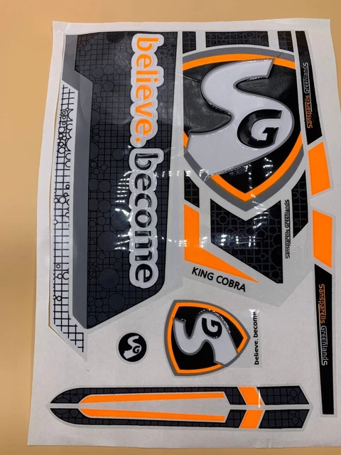 CRICKET BAT STICKER 3d Embossed {SG KING COBRA} £8.99 - PicClick UK