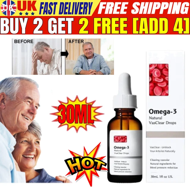 VEGAN OMEGA-3 NATURAL Vasclear Drops,Fish Oil Alternative,DHA,EPA ...