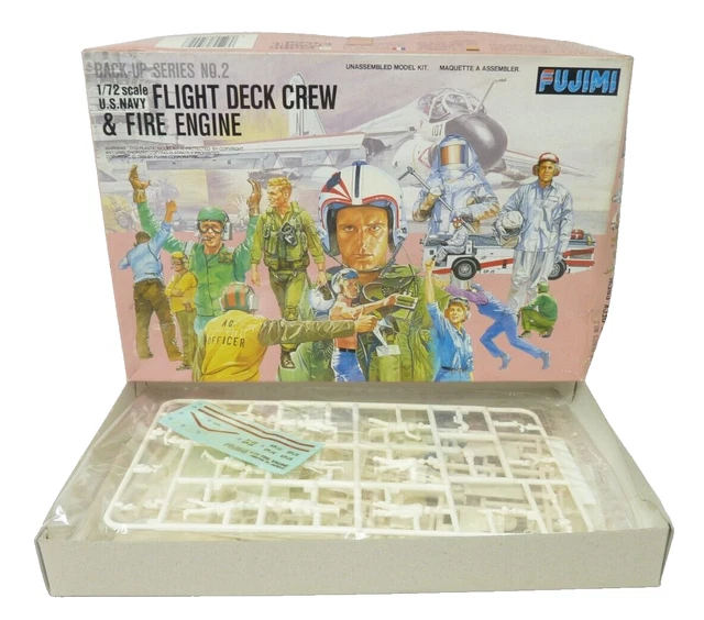 FUJIMI 1:72 US NAVY FLIGHT DECK CREW & FIRE ENGINE BACK-UP SERIES No2 ...