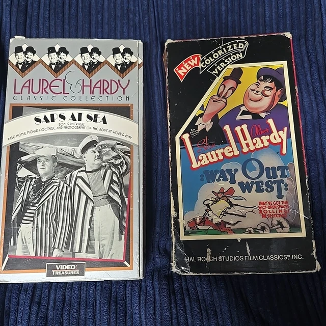 LAUREL & HARDY VHS Lot Saps At Sea Way Out West Slapstick Comedy ...