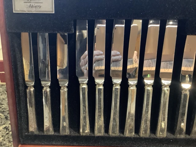 GEORGE BUTLER SHEFFIELD Silver Plate EPNS A1 44 Piece Ashbury ...