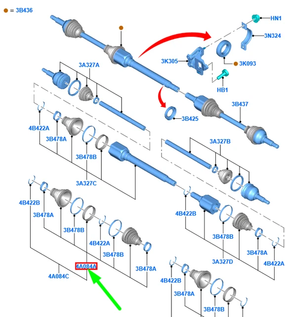 FORD TRANSIT MK4 Front Drive Shaft Outer Boot Kit 1866694 NEW GENUINE £ ...