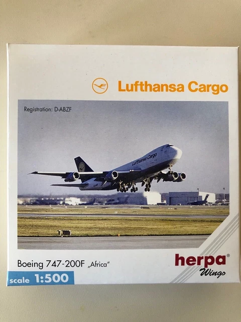 HERPA WINGS 1:500 Diecast Lufthansa Cargo Boeing 747-200F "Africa" Reg. D-ABZF EUR 20,27 ...