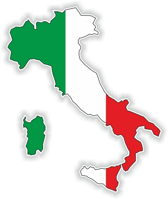 ITALY MAP FLAG Vinyl Sticker High resolution Quality Waterproof Sticker ...