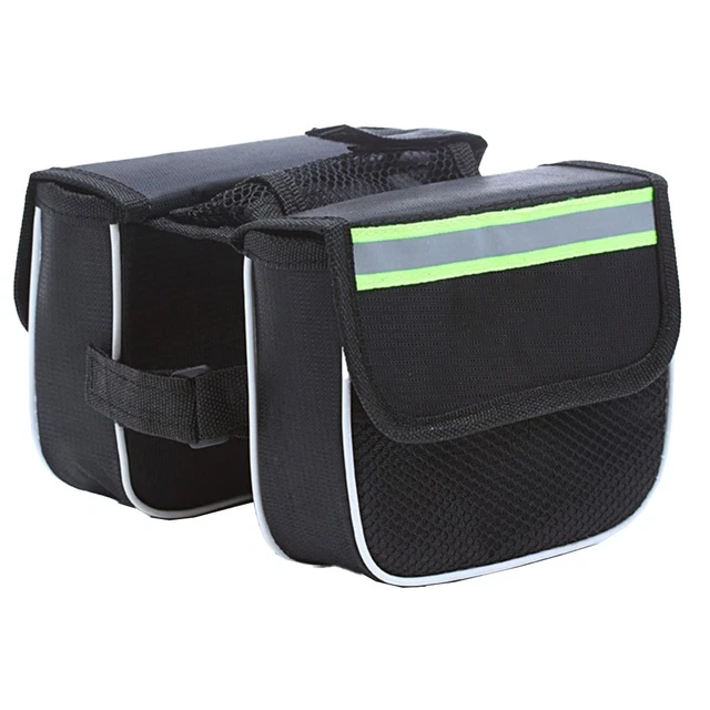 MULTI PURPOSE BIKE Front Frame Bag with Double Pouch Bicycle Organizer ...