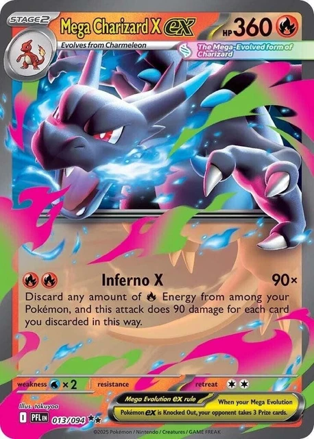 MEGA CHARIZARD X ex 013/094 Me02: Phantasmal Flames Holo £5.87 ...