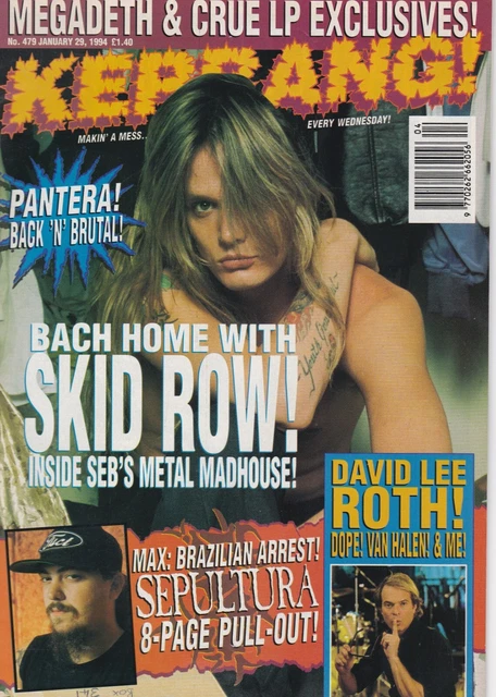 KERRANG! # 479 Jan 1994- Skid Row-Sepultura-DL Roth-Pantera-Pitch ...