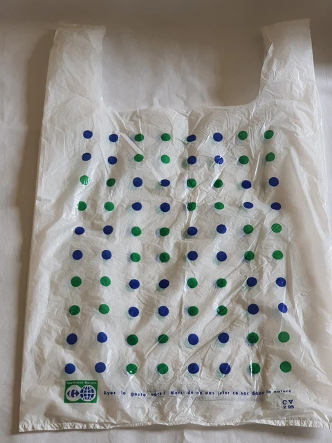 ANCIEN SACHET SAC plastique de course Supermarché Carrefour EUR 8,00 ...