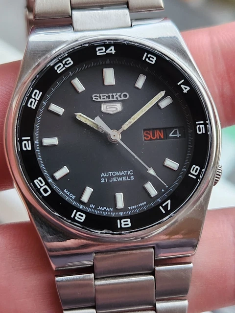 VINTAGE 1997, BLACK EXPLORER DIAL, SEIKO 5 Men's Automatic Watch, 7S26 ...