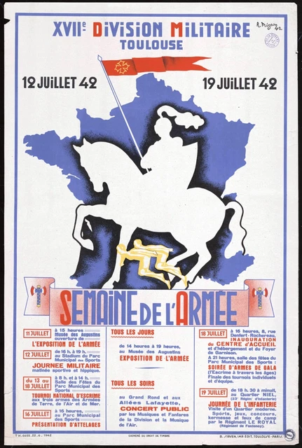 AFFICHE POSTER ARMÉE militaire guerre propagande aviation commando ...