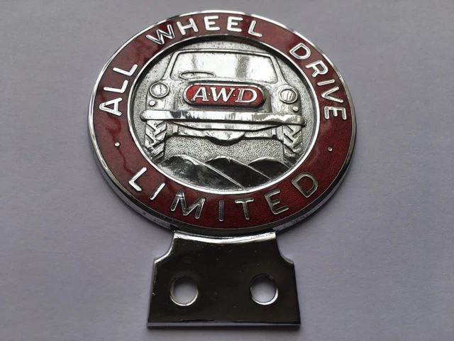 C1960S-70S VINTAGE ALL WHEEL DRIVE (A.W.D.) LIMITED ENAMEL CAR BADGE £ ...