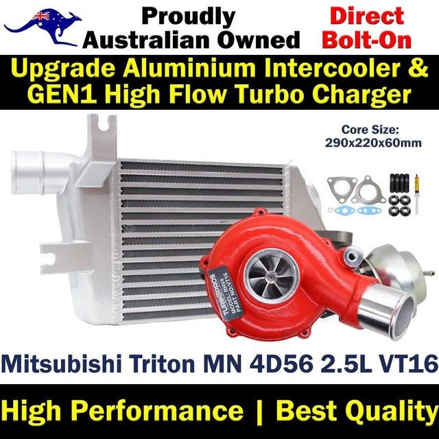 GEN1 HIGH FLOW Turbo+60mm Intercooler For Mitsubishi Triton MN 4D56 2 ...