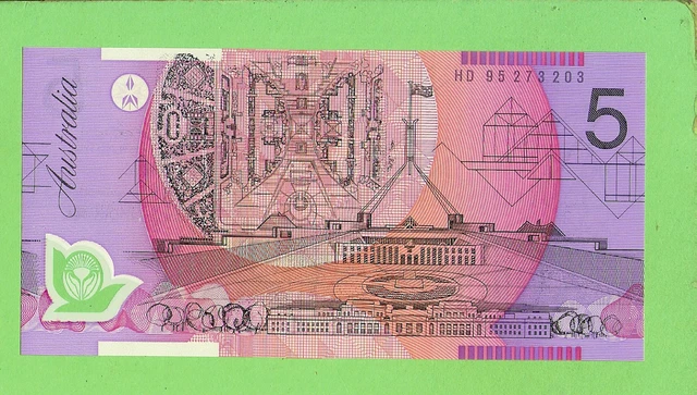 #D297. AUSTRALIAN $5 Fraser/Evans Polymer Banknote Hd 95273203 EUR 30 ...