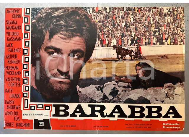 1961 ANTHONY QUINN Silvana MANGANO Vittorio GASSMAN "Barabba" - Fotobusta poster EUR 44,00 ...