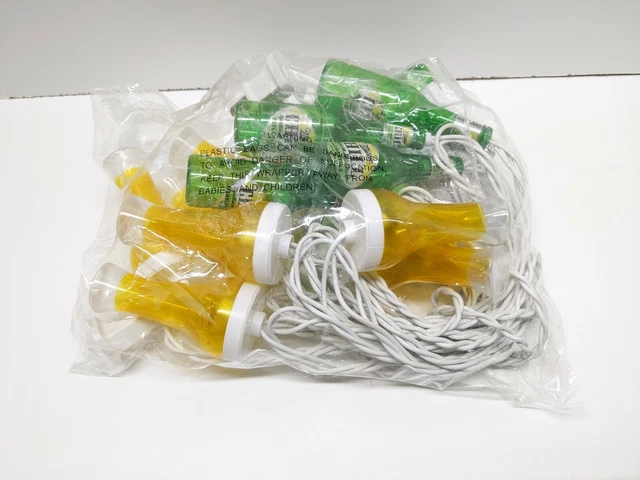 MILLER CHILL STRING Party Lights 120v Bar Man Cave Beer 8 Bottles & 7 ...