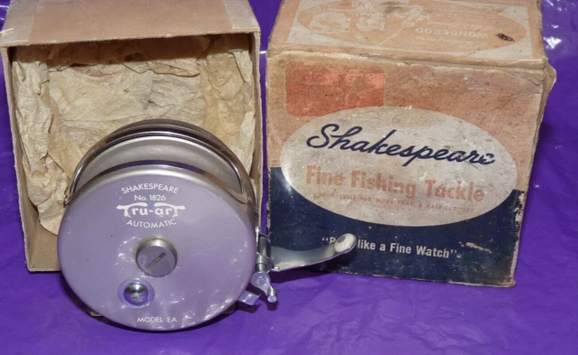 SHAKESPEARE 1826 TRU-ART automatic fly reel with box for collector £24. ...