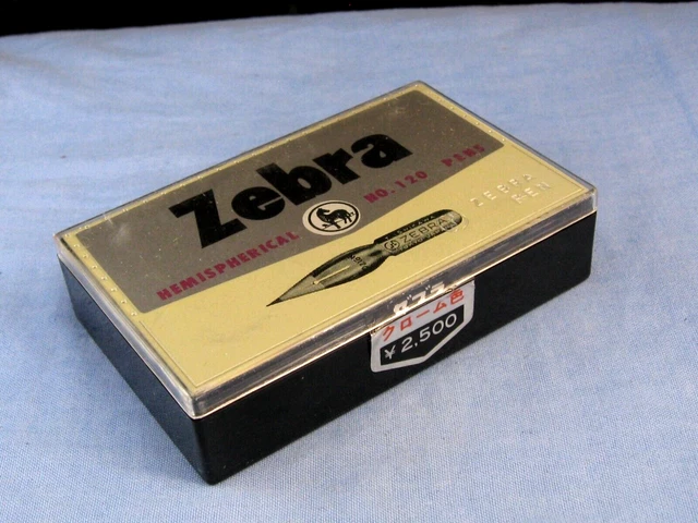 VINTAGE ZEBRA HEMISPHERICAL No120 FOUNTAIN DIP PEN NIB SHOP BOX JAPAN T ...