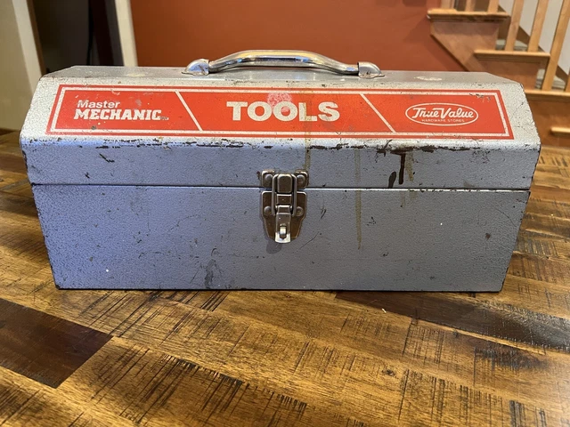VTG METAL TOOL Box True Value Hardware Master Mechanic Black Removable ...