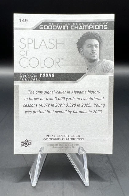 BRYCE YOUNG 2023 UD Goodwin Champions éclaboussure de couleur RC ...