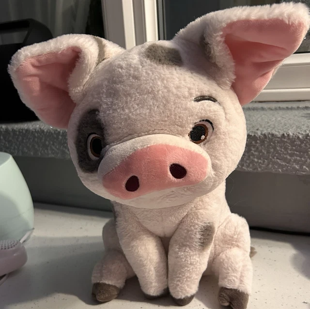 DISNEY STORE MOANA 12" Pua Pet Pig Plush Stuffed Animal Sitting Doll ...