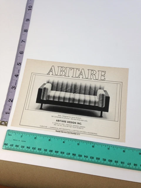MAGAZINE CLIPPING - Seltz sofa photo Abitare Design Toronto Print Ad ...