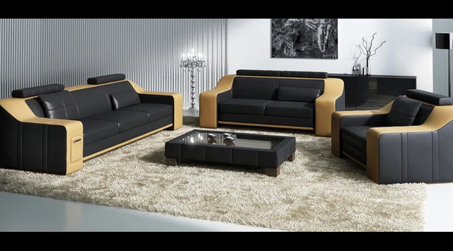 CANAPÉ SOFAGARNITUR 3+2 Places Set Design Rembourrage Moderne Ensemble ...