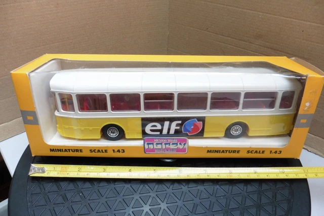 NOREV VINTAGE 1/43 AUTO BUS SAVIEM SC10U YELLOW PLASTIC COACH No 98 ...