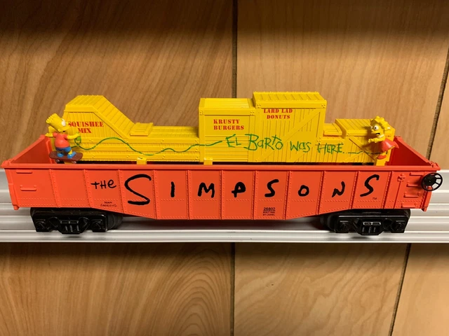 LIONEL THE SIMPSONS Animated Chase Gondola 6-26802 O Gauge Train Bart ...