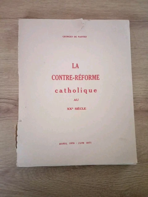 LIVRE ANCIEN 1970 LA CONTRE REFORME CATHOLIQUE AU XXe SIECLE GEORGE DE ...