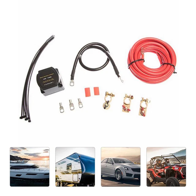 RELAY ISOLATOR BATTERY Wiring Cable Kit Double Voltage Sensitive Heavy ...