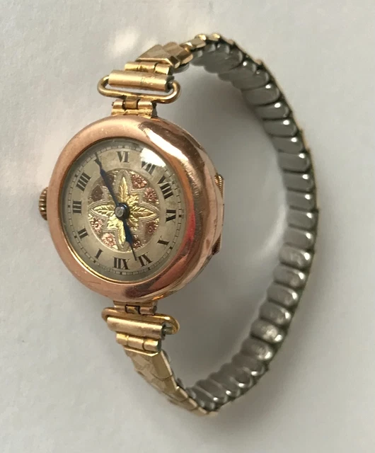 1930 9 CARAT Gold Louis Arnould Case/Montal Strap Swiss Made 15 Jewels ...