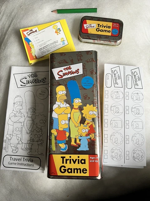 THE SIMPSONS TRAVEL Trivia Game - Game Pad, 40 Trivia Cards ...