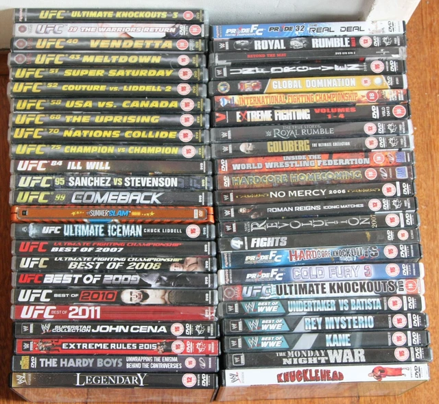 UFC WWE WRESTLING MEGA DVD collection 47 DVDS job lot complete bundle ...