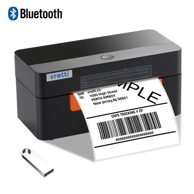VRETTI THERMAL LABEL Printer Bluetooth+USB 4X6 for Royal Mail GLS Yodel ...
