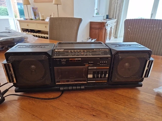 VINTAGE SHARP GF-330E Boombox Ghettoblaster Retro Cassette Player Radio Prop £45.00 - PicClick UK