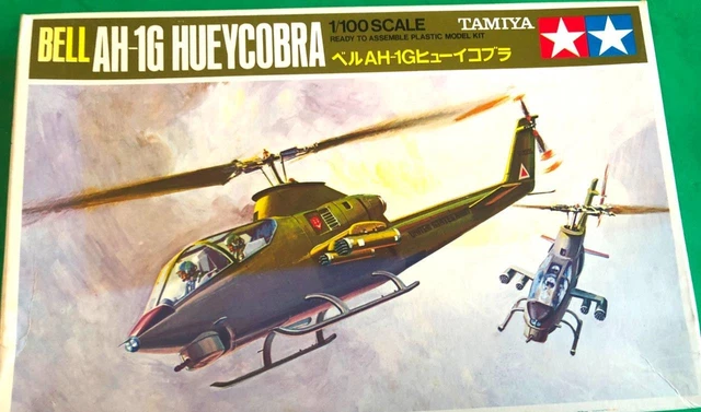 TAMIYA 1:100 SCALE .S.ARMY BELL AH-1G HUEY "COBRA" HELICOPTER MODEL KIT ...
