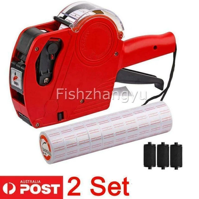 2 SET PRICING Gun Labeller 11 Rolls Labels Price Tag Machine kit 2 Inks ...