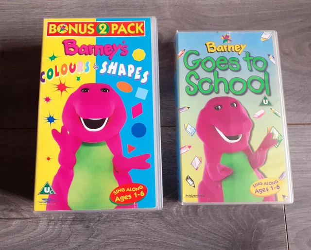 BARNEY’S EXERCISE COLOURS & Shapes 2 Pack And Barney Goes To School Vhs ...