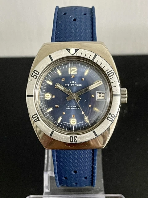 OROLOGIO DIVER VINTAGE Eloga carica manuale EUR 59,99 - PicClick IT