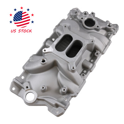 SMALL BLOCK CHEVY Cast Aluminum Intake Manifold Dual Plane 350 400 From ...