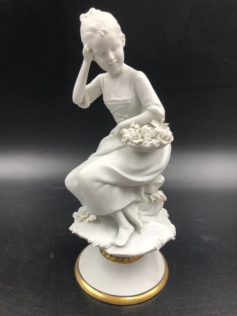 STATUETTA STATUA FIGURA Capodimonte Ragazza Fanciulla Triade Pbb Firma ...